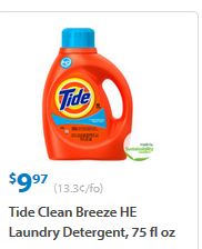 **High Value** Tide Clean Breeze HE Laundry Detergent, 75 fl oz only $6 ...