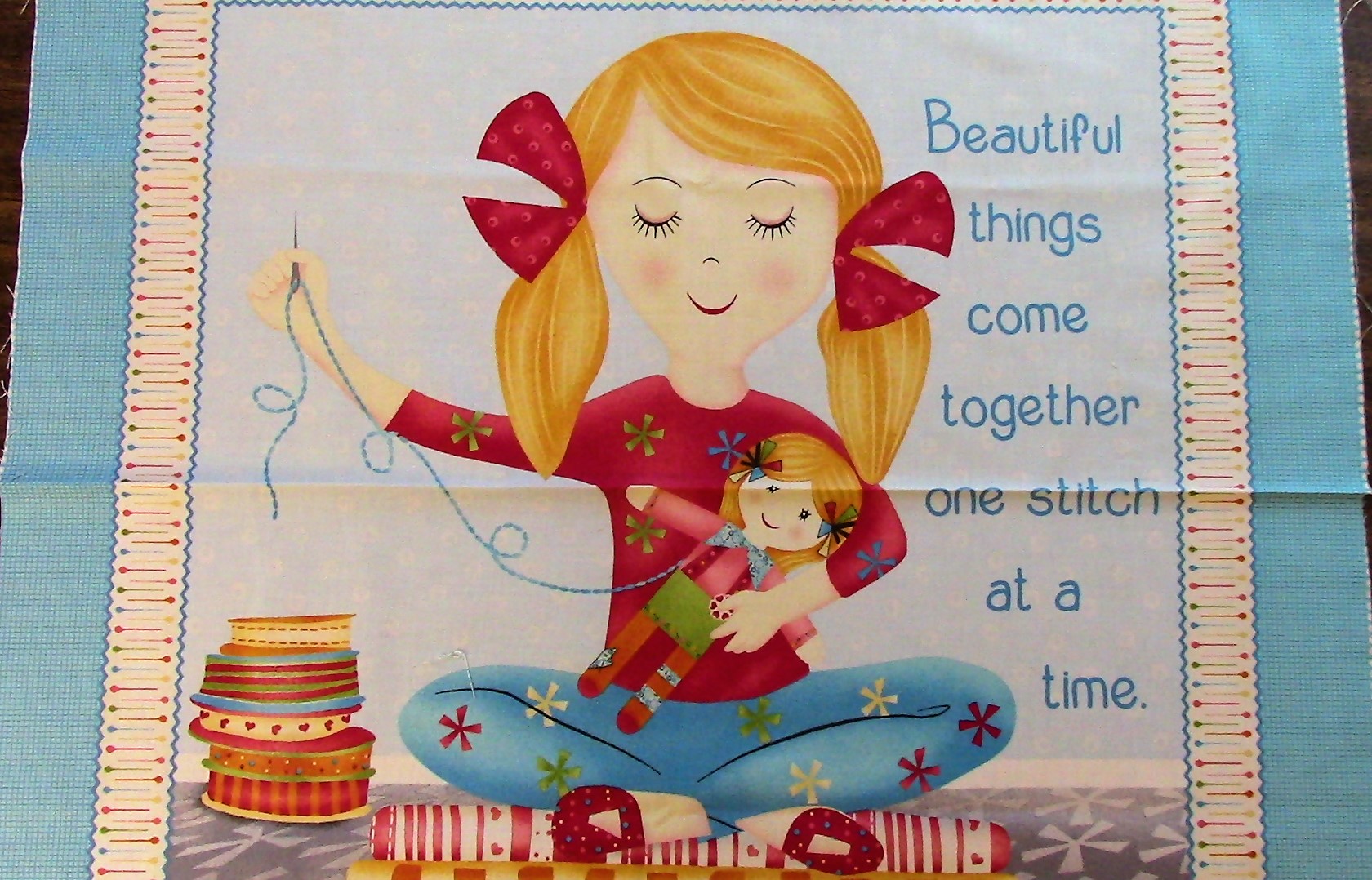 One Stitch at a Time Fabric Panel (1375) « Darlene Michaud